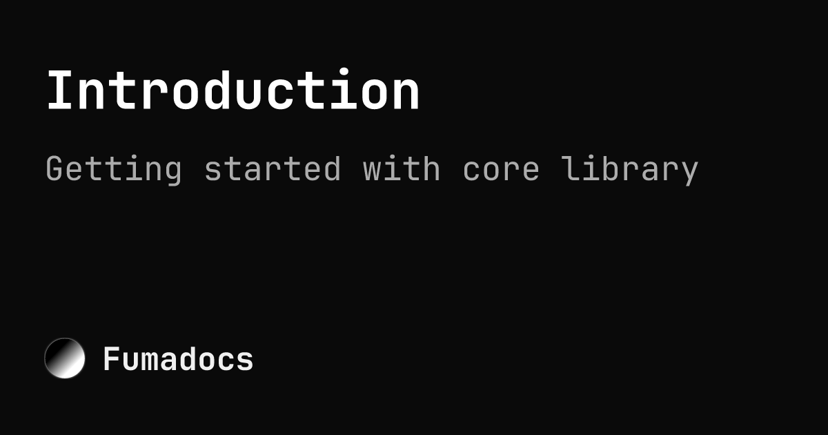 Introduction | Fumadocs